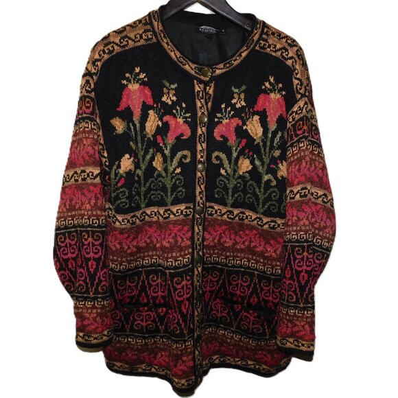 Icelandic Designs | Sweaters | Icelandic Design Wool Floral Folk Art ...